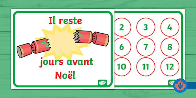 Décompte Noël – Affichage amusant en français