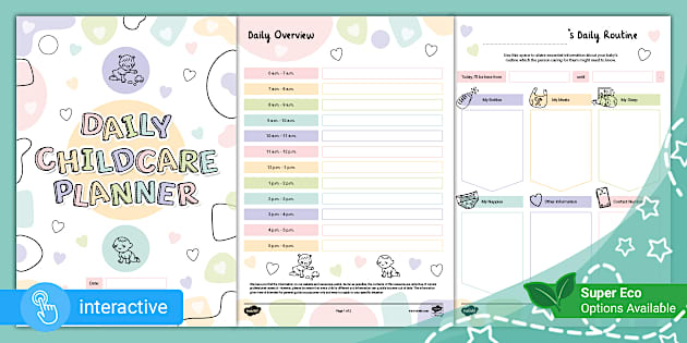 Daily Childcare Planner (Lehrer gemacht) - Twinkl