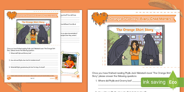 Orange Shirt Day Worksheet | Reading Comprehension - Twinkl
