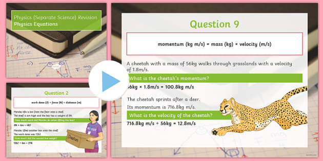 Physics Equations Revision Starters PowerPoint - Twinkl