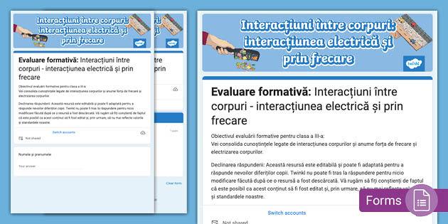 Interacțiunea electrică și prin frecare – Evaluare/ Temă