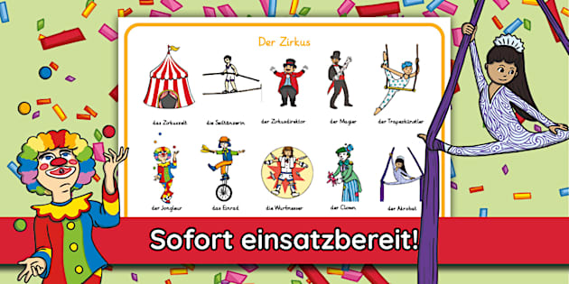 Der Zirkus Wortschatz: Querformat