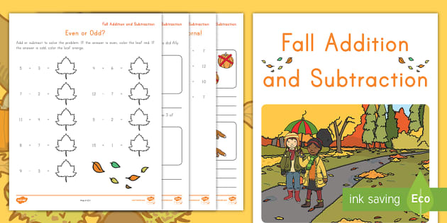 Fall Addition and Subtraction Activity Booklet