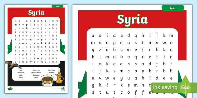 KS1 Syria Word Search - Twinkl - Geography - Twinkl