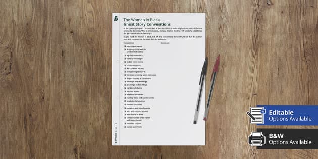 The Woman in Black: Ghost Story Conventions Worksheet
