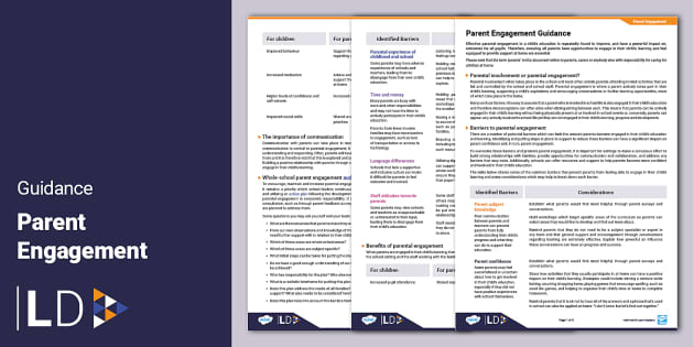 Parent Engagement Guidance - Senior Leaders (teacher made)