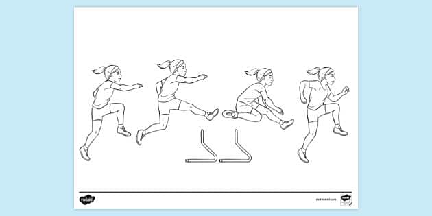 Hurdling Technique Colouring Sheet | Colouring Sheets