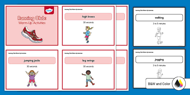 After-School Running Club: Warm-Up Activity Cards - Twinkl