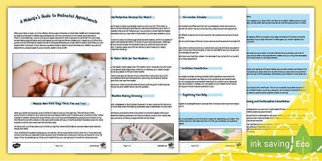 A Midwife's Guide to Postnatal Appointments - Twinkl