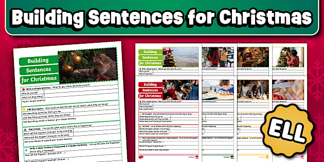 Build Christmas Sentences With Visual Prompts Worksheets for ELL