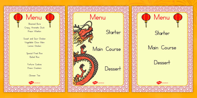 Chinese Restaurant Menus (Hecho por educadores) - Twinkl