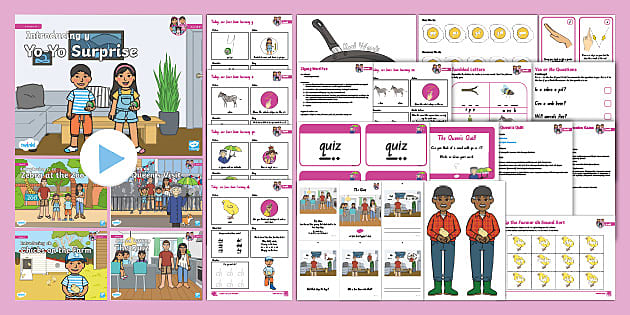 Phonics: Level 3 words with 'qu' in them (teacher made)