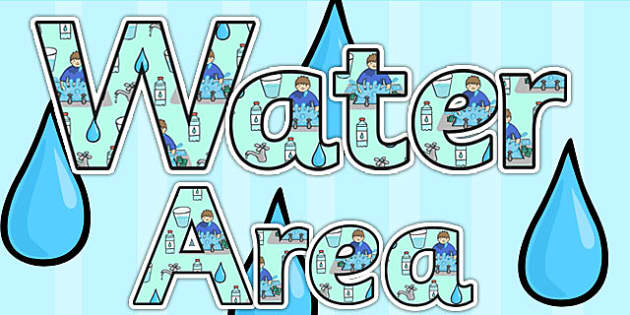 Water Area Display Lettering - water area, water, letters, areas
