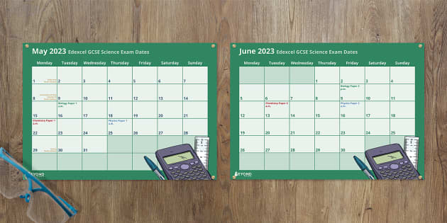 GCSE Exam Date Wall Planner | Edexcel GCSE Science | Beyond