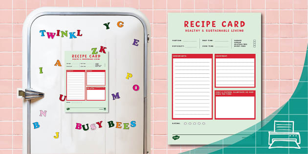 Red | Recipe Card | Healthy Sustainable Living - Twinkl