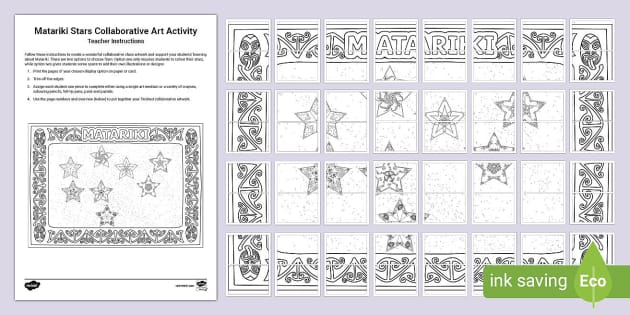 Matariki Stars Collaborative Art Activity (teacher made)