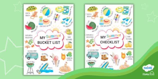 My Australian Summer Checklist (teacher made) - Twinkl