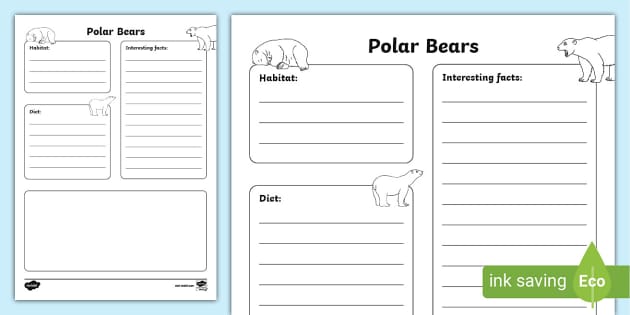 Polar Bears Fact File Template,polar bears (Teacher-Made)