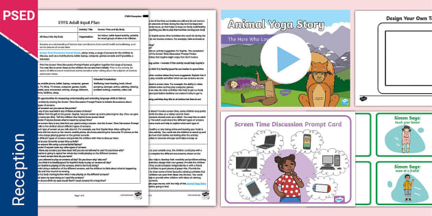 EYFS Screen Time and My Body Adult Input Plan and Pack
