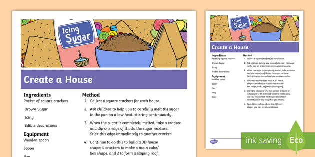 Create a House Recipe (teacher made) - Twinkl