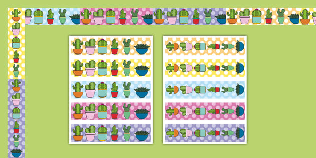 Succulent Bulletin Board Borders (teacher made) - Twinkl