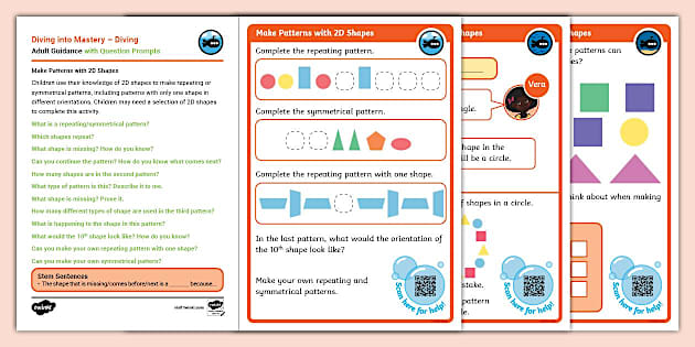 👉 Year 2 DiM: Step 12a Make Patterns with 2D Shapes