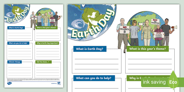 Earth Day Fact File Template (teacher made) - Twinkl