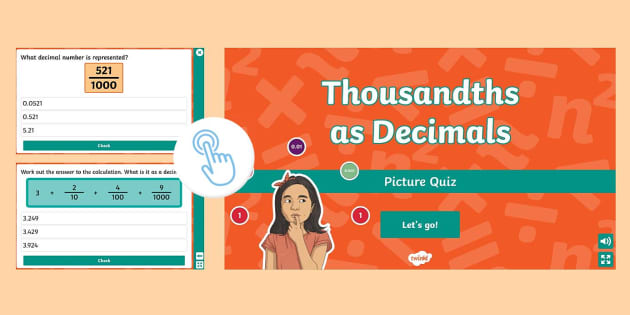 👉 Retrieval Practice: Thousandths as Decimals Maths Interactive Quiz