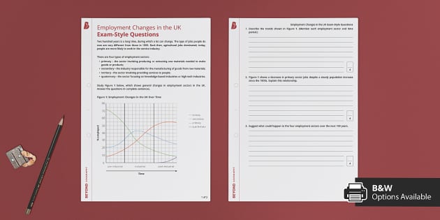Uk Employment Structure Changes Worksheet | KS3 | Beyond