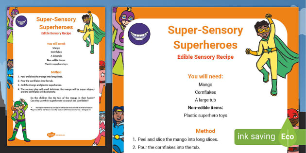 Super Sensory Superheroes Edible Sensory Recipe - Twinkl