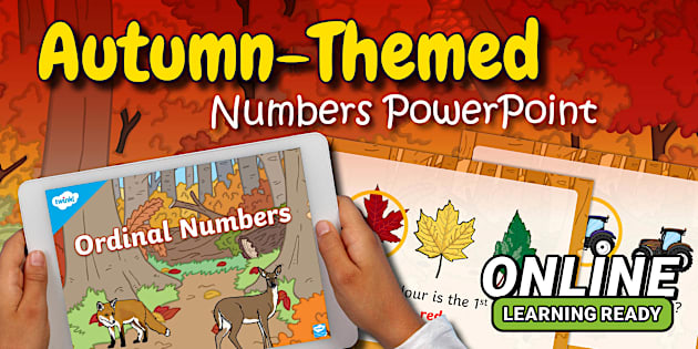 Autumn-Themed Ordinal Numbers PowerPoint