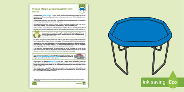 👉 EYFS Creative Ways to Use Large Activity Trays: One Less