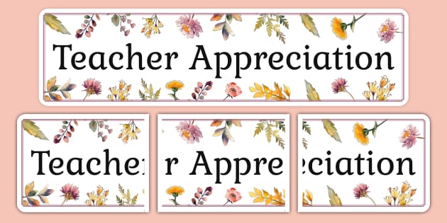 Wildflower Botanical Themed Teacher Appreciation Display Banner Wildflower Botanical Themed Teacher Appreciation Display Banner