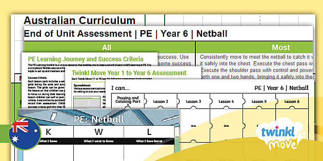 Move PE Year 6 Netball Assessment Pack (teacher made)