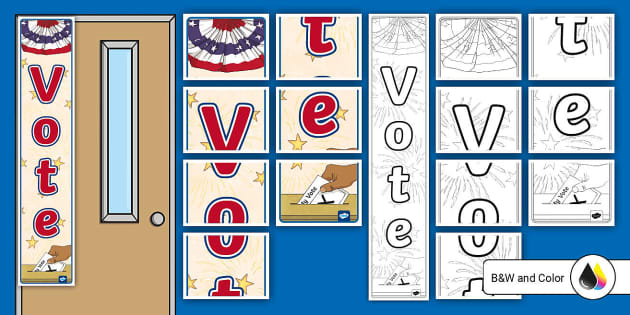 Vote: Election Vertical Door Banner (Teacher-Made) - Twinkl