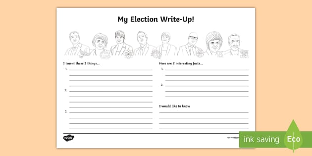 Election 2017 Write-Up Worksheet / Worksheet - Twinkl