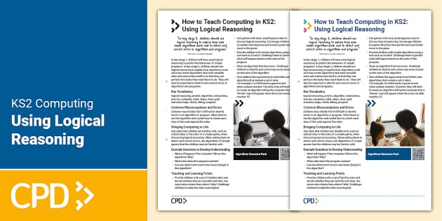 How To Teach Computing In Ks2 Using Logical Reasoning
