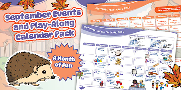 September Events and Play-Along Calendar Pack