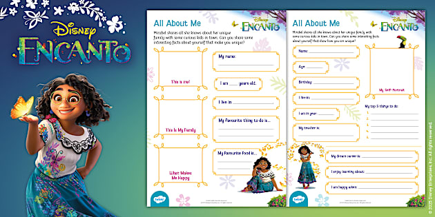 Encanto: All About Me Worksheets (teacher made) - Twinkl