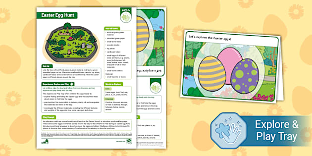Ages 3-5 Explore and Play Tray Easter Egg Hunt | Twinkl