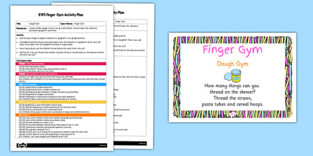 FREE! - EYFS Dough Gym Finger Gym Activity Plan and Prompt Card Pack