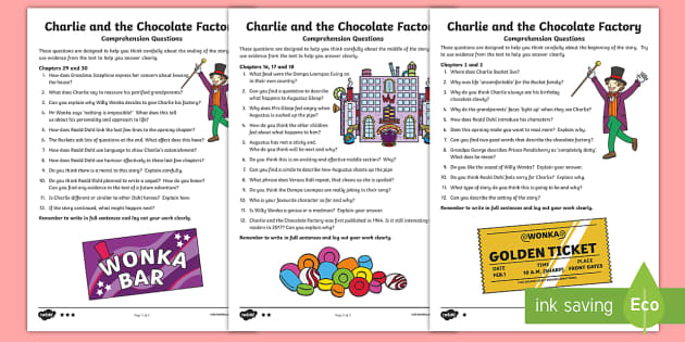 Questions Pack to Support Teaching on Charlie and the Chocolate Factory