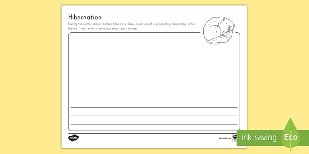 Groundhog Hibernation Write and Draw Activity (teacher made)