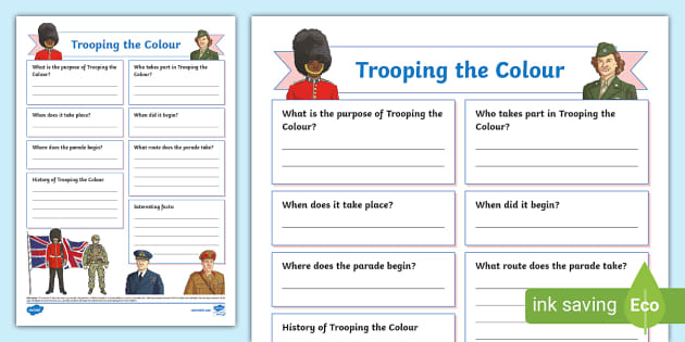 Trooping the Colour KS2 Fact File Template (teacher made)