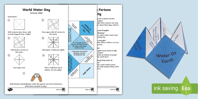 KS1 World Water Day Fortune Teller Activity (Teacher-Made)