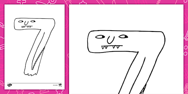 Poster del numero 7 da colorare (Hecho por educadores)