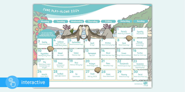June Play-Along Calendar (2024) (teacher made) - Twinkl
