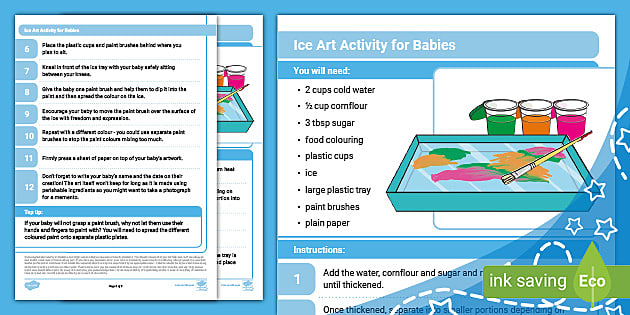 Ice Art Activity for Babies (Teacher-Made) - Twinkl