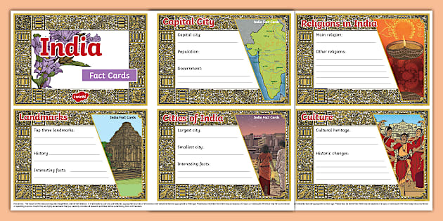 * NEW * India Fact Cards Template (teacher made) - Twinkl