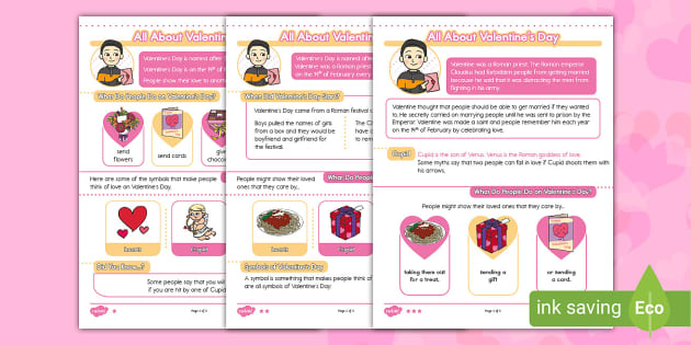 Valentine's Day Differentiated Reading Comprehension